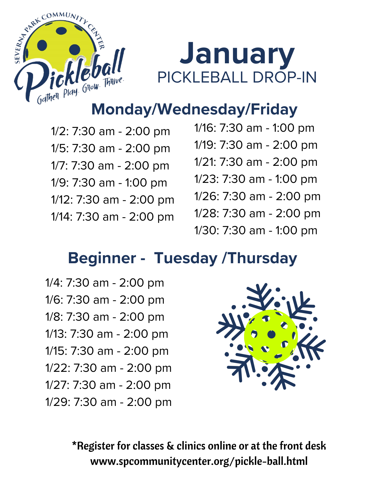 Pickleball - Severna Park Community Center