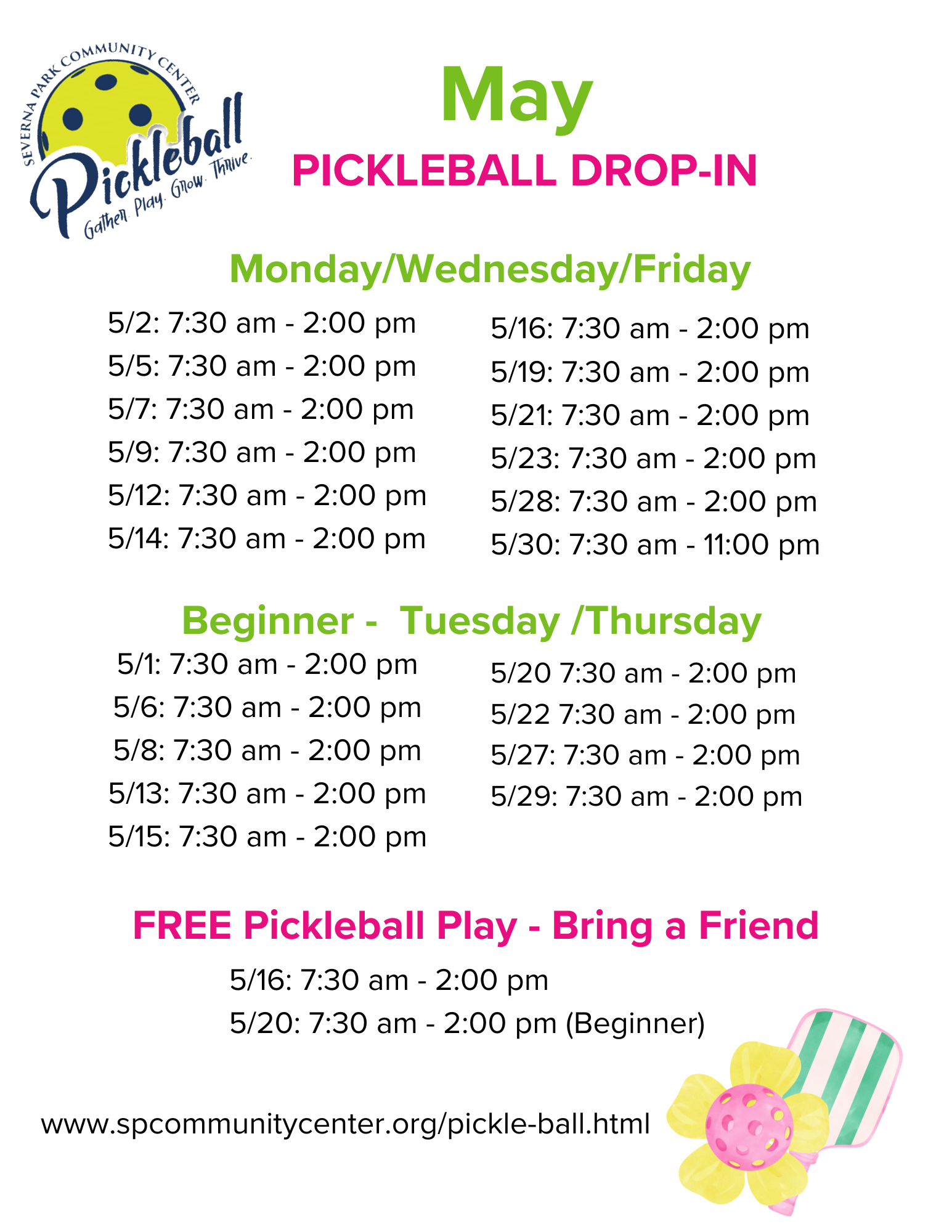 Pickleball - Severna Park Community Center