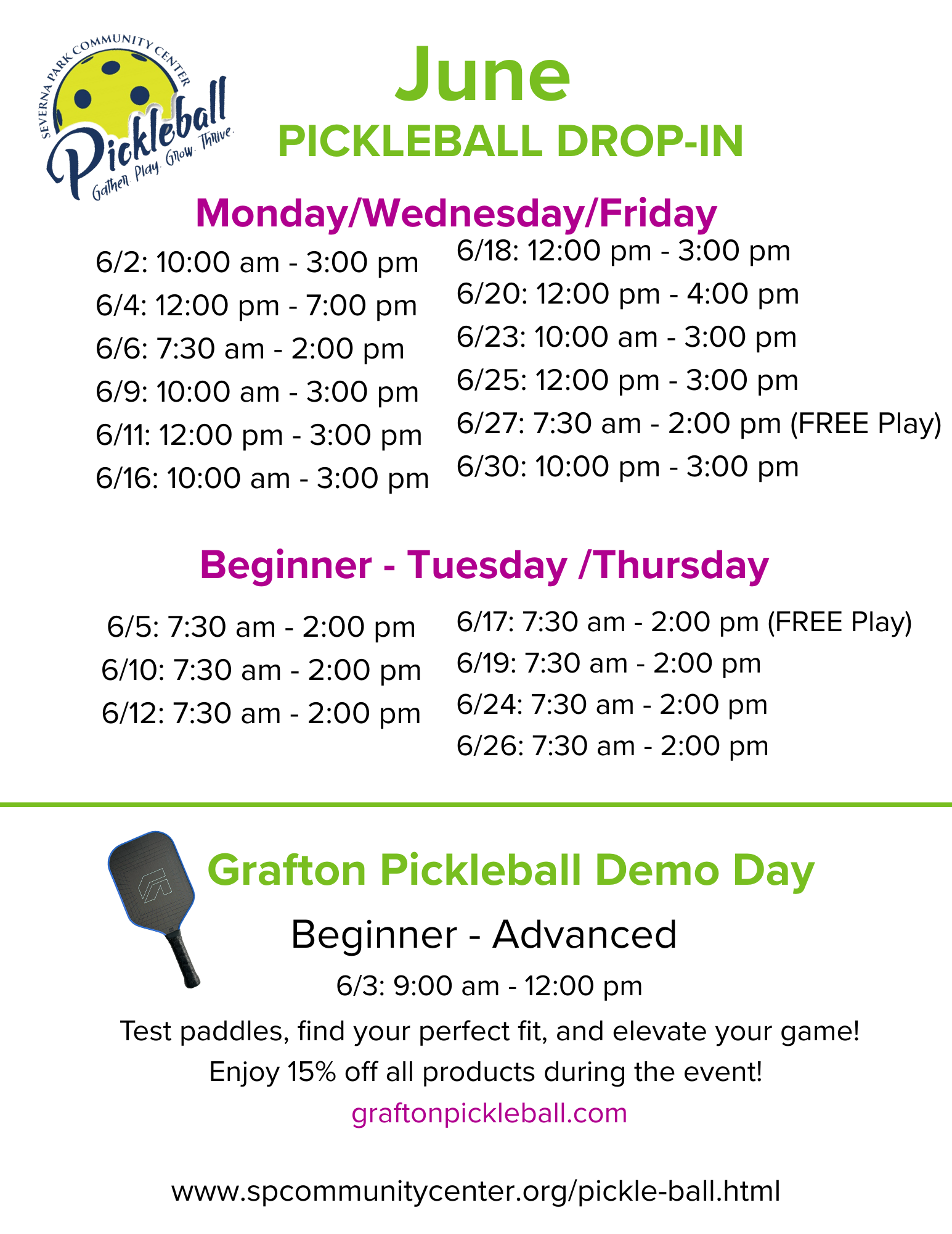 Pickleball - Severna Park Community Center